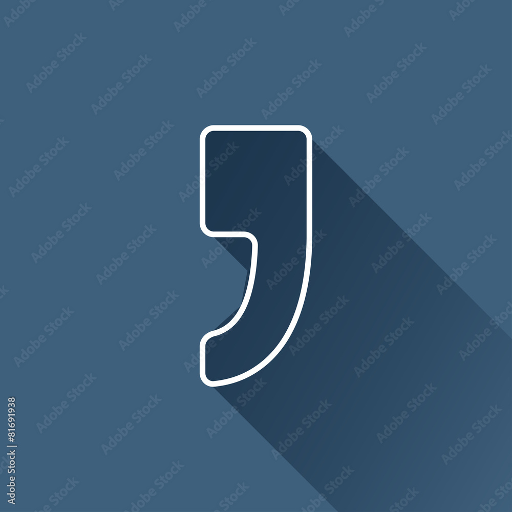 Vector flat comma icon isolated outline. Eps10 Stock Vector | Adobe Stock