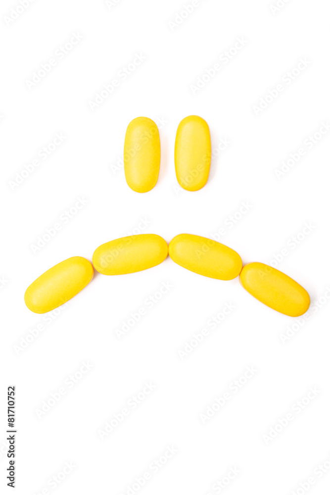 Sad face, isolated on white background. Healthcare concept. Stock Photo ...