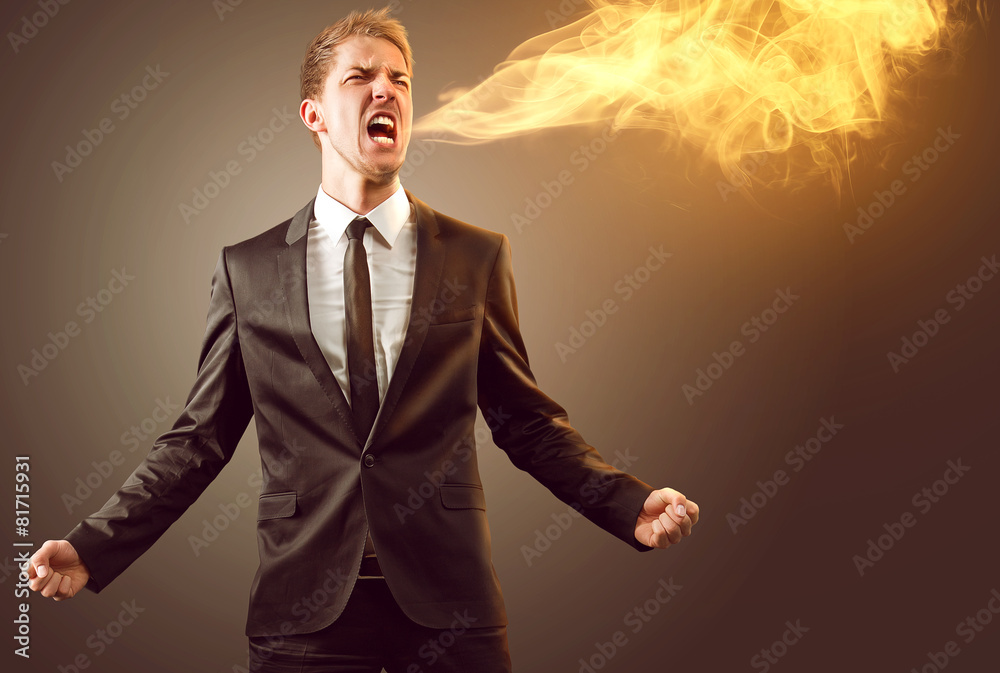 Man spits fire Stock Photo | Adobe Stock