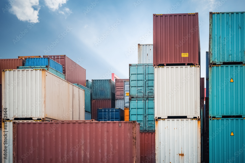 cargo containers Stock Photo | Adobe Stock