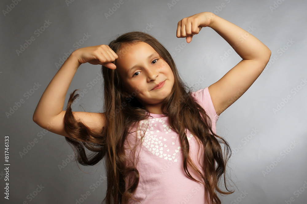 Beautiful child poses for the camera in studio.Isolated portrait Stock ...