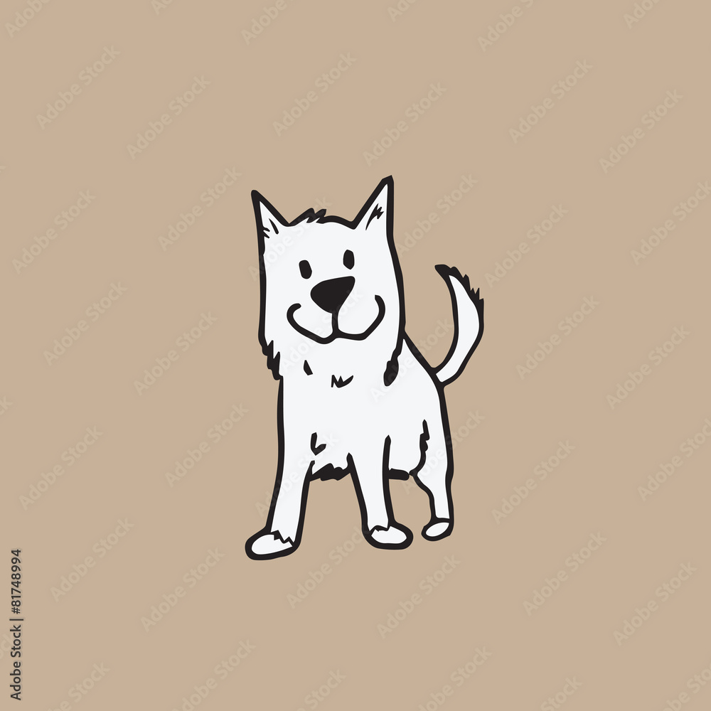 Dog white cartoon Stock Vector | Adobe Stock