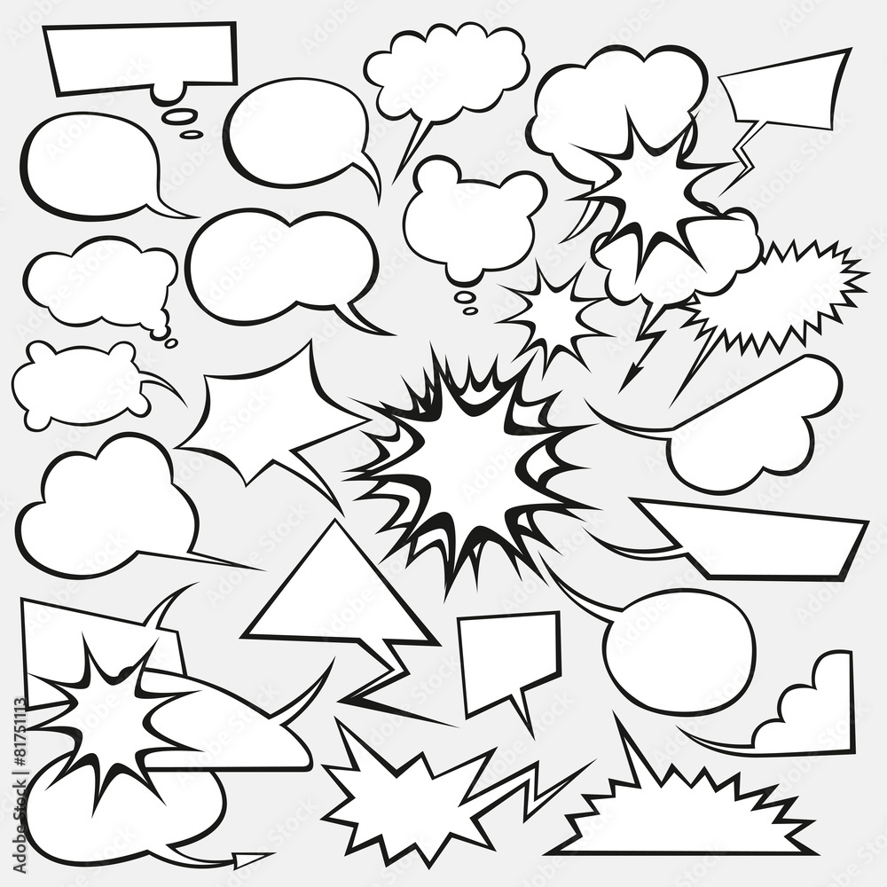 Vector Set Of Comics Style Speech Bubbles Vector De Stock | Adobe Stock