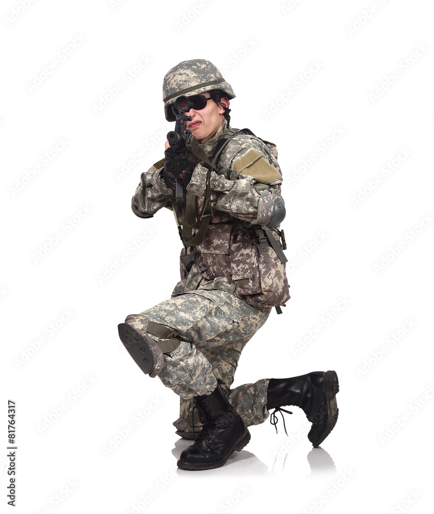 Soldier Aiming Rifle
