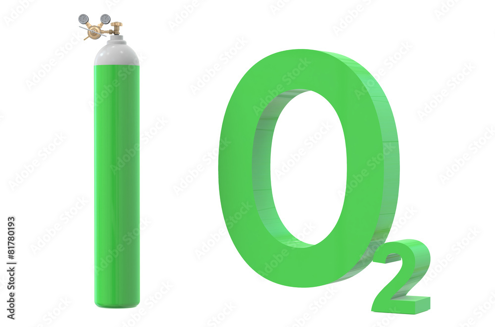 gas cylinder with oxygen O2 with pressure regulator and reducing Stock ...