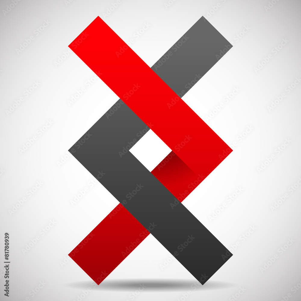 Conjoined vector shapes. Overlapping, intersecting shapes. Stran Stock Vector | Adobe Stock