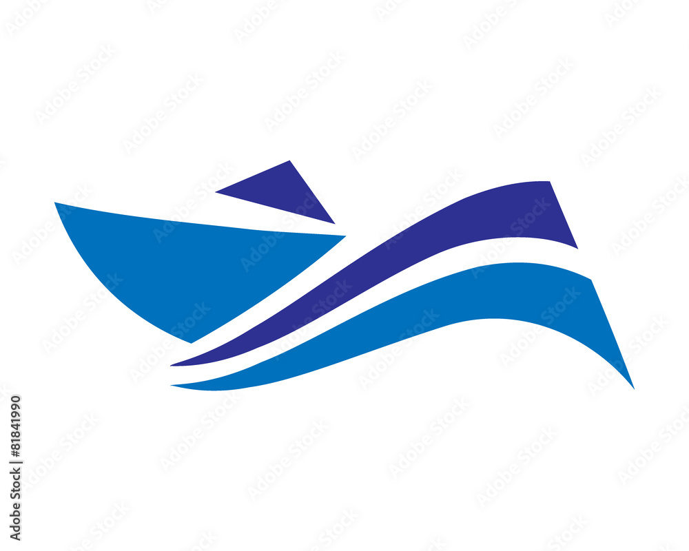 boat wave logo Stock Vector | Adobe Stock
