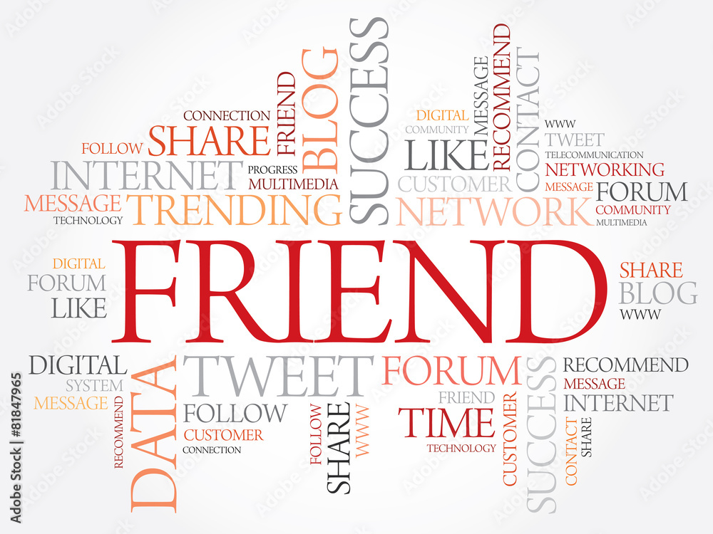 Friend word cloud, business concept Stock Vector | Adobe Stock