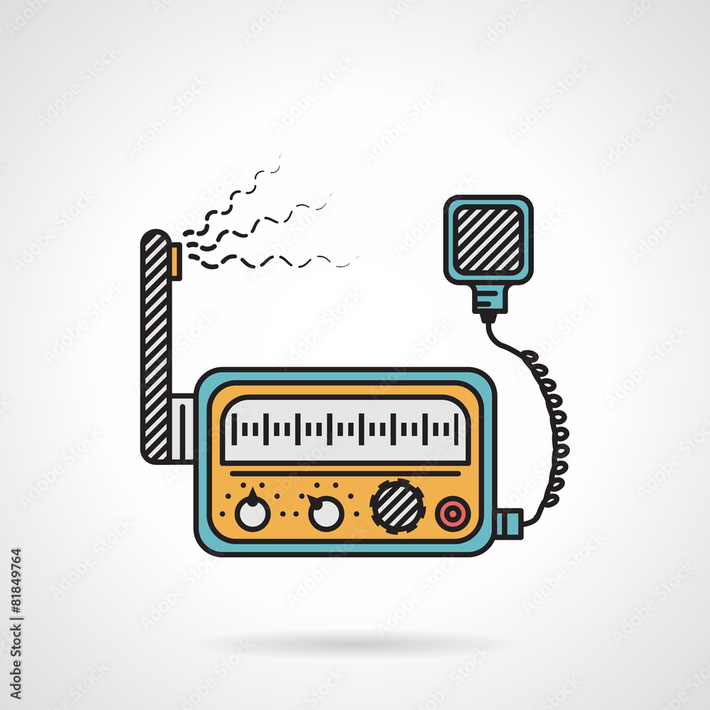 Radio device flat color vector icon Stock Vector | Adobe Stock