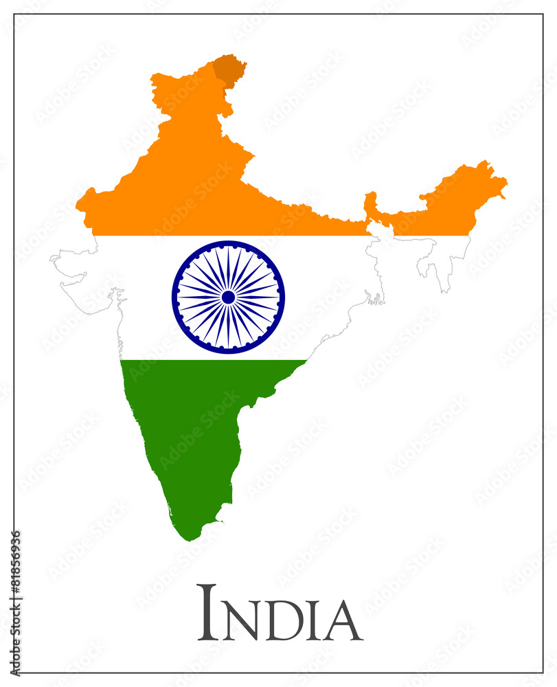 India flag map Stock Vector | Adobe Stock