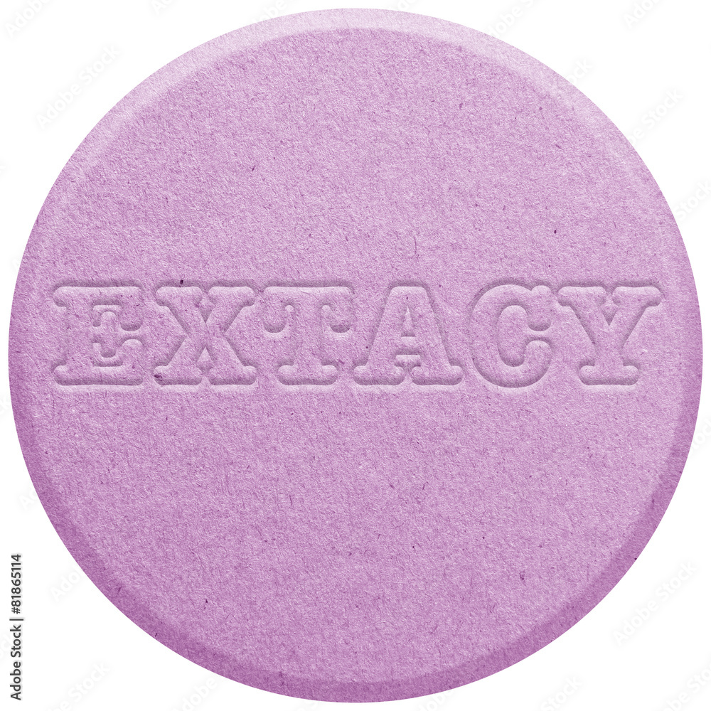 Pink Ecstasy pill isolated on white Stock Illustration | Adobe Stock