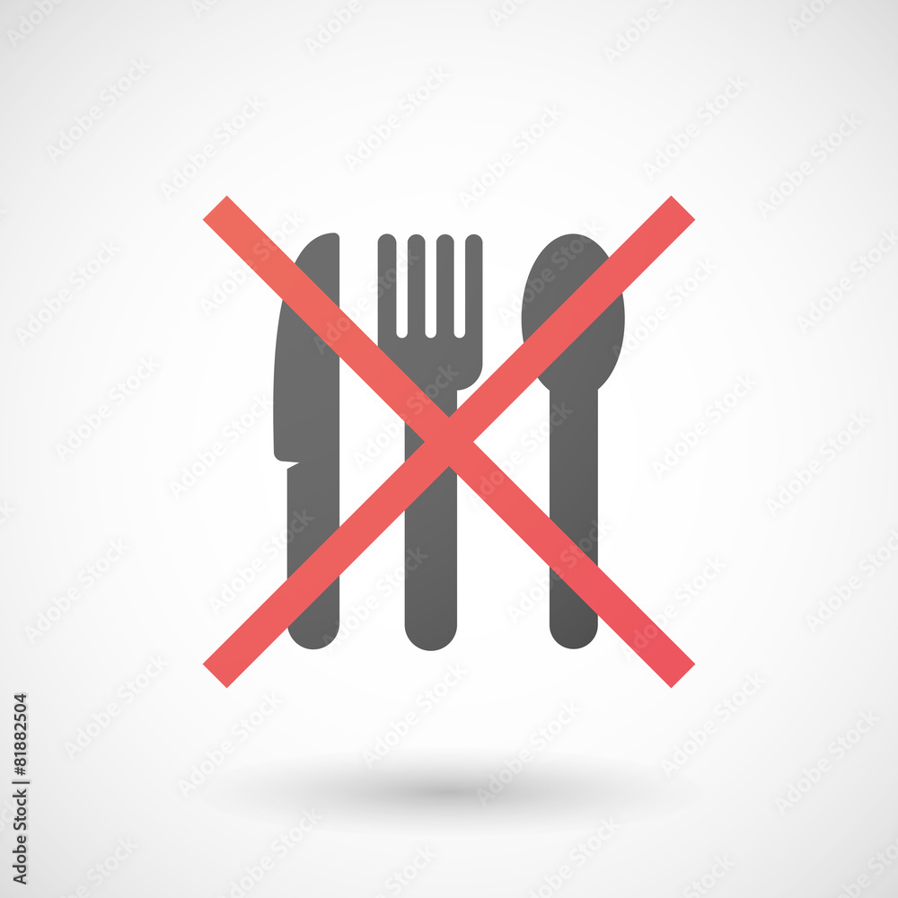 Not allowed icon with cutlery Stock ベクター | Adobe Stock