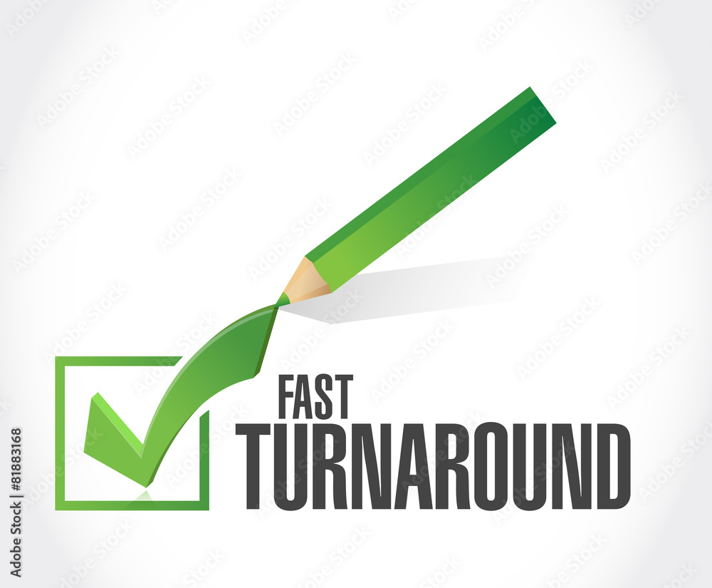 fast turnaround check mark sign Stock Illustration | Adobe Stock