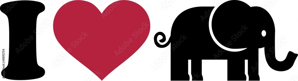 I love elephant Stock-Vektorgrafik | Adobe Stock