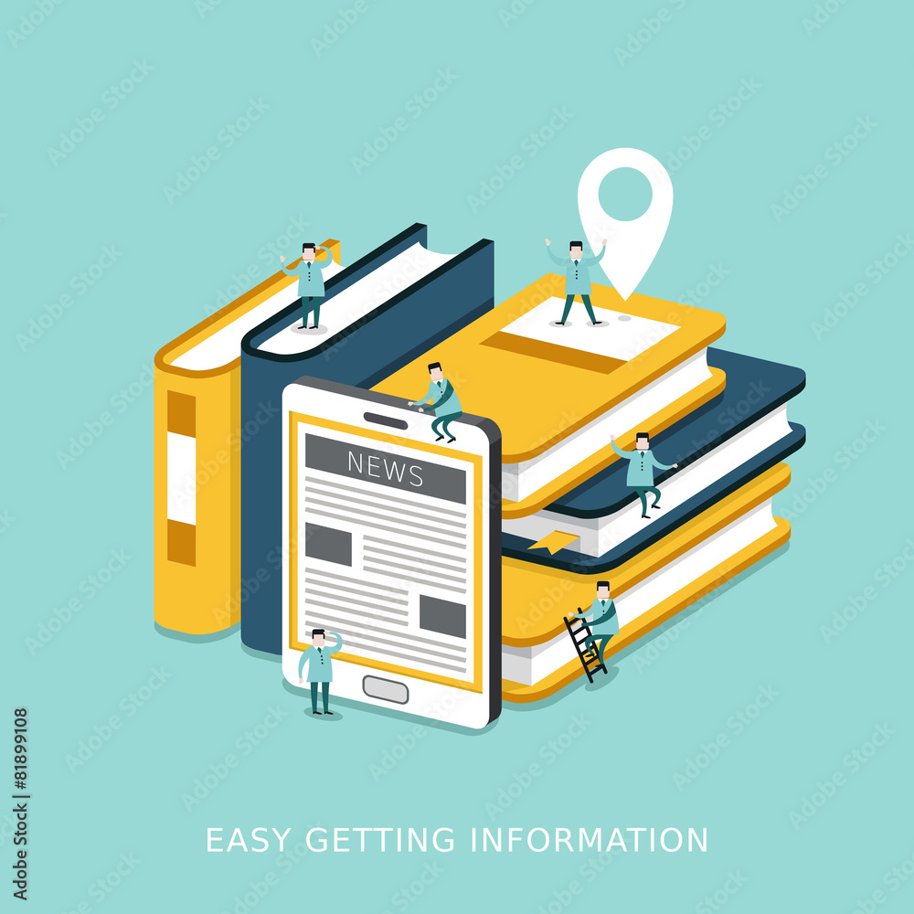 easy getting information concept flat 3d isometric infographic Stock ...