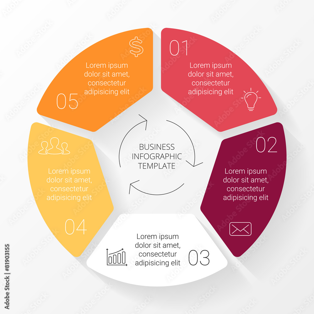 Vector circle lines infographic. Template for cycle diagram Stock ...