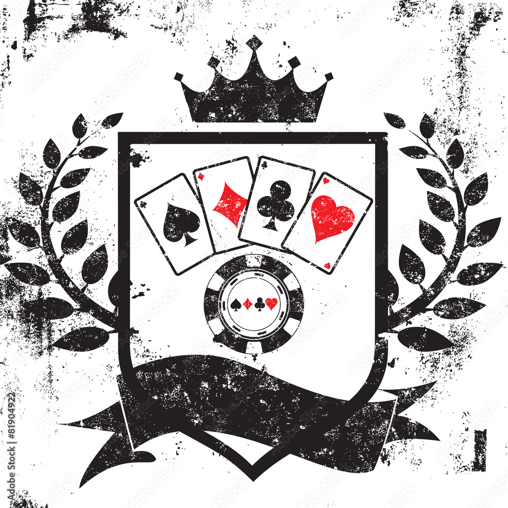 Poker shield insignia Stock Vector | Adobe Stock