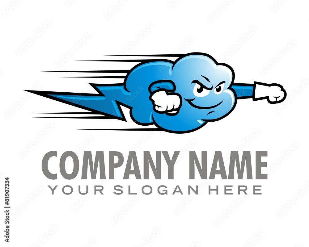 cloud speed lightning logo image vector Stock Vector | Adobe Stock