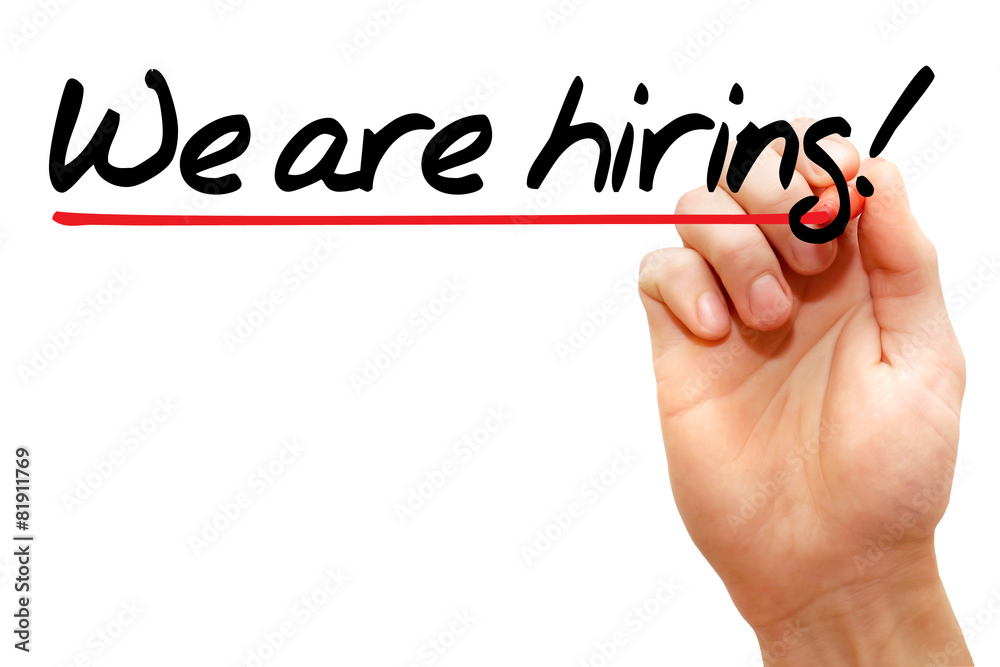 Hand writing We Are Hiring with marker, business concept Stock Photo ...