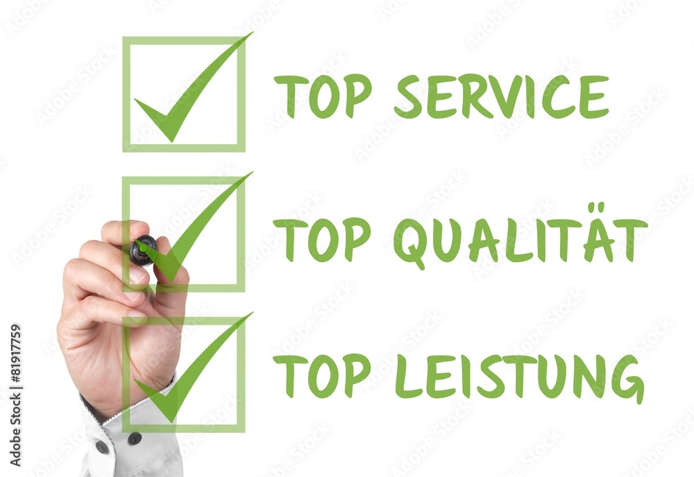 Top Service - Qualität - Leistung Stock-Foto | Adobe Stock