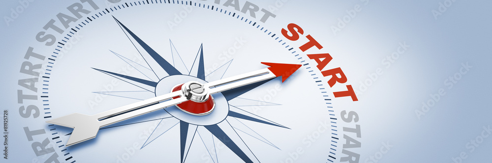 Kompassnadel zeigt auf START Stock-Illustration | Adobe Stock