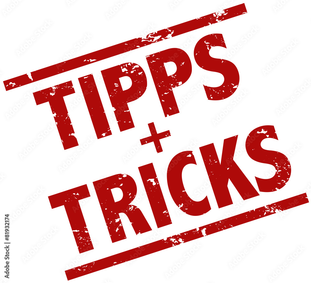 Tipps und Tricks Stempel rot Stock-Vektorgrafik | Adobe Stock