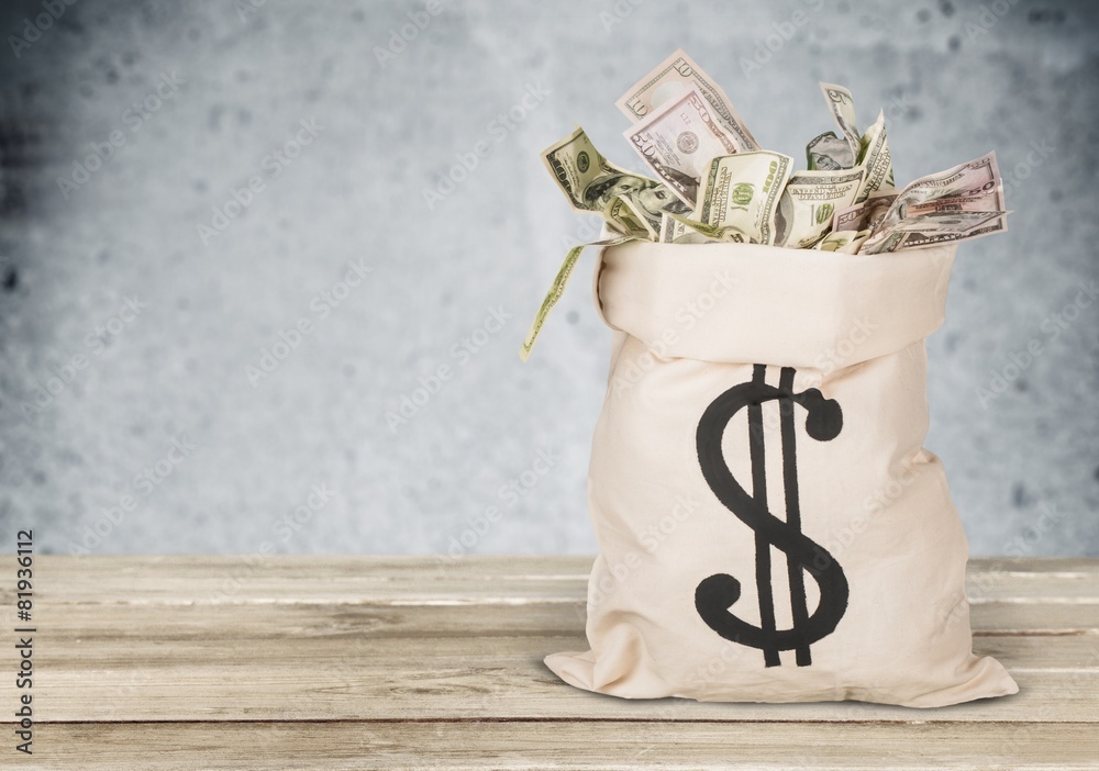 Money Bag. Bag full of Money Stock Photo | Adobe Stock