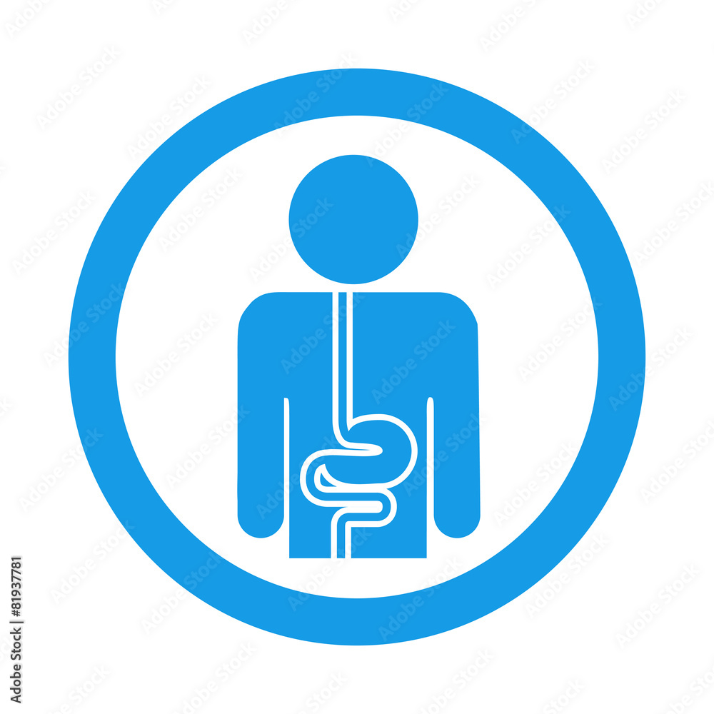 Icono redondo sistema digestivo azul Stock Illustration | Adobe Stock