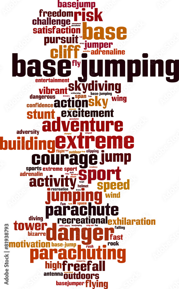BASE jumping word cloud concept. Vector illustration Stock Vector ...