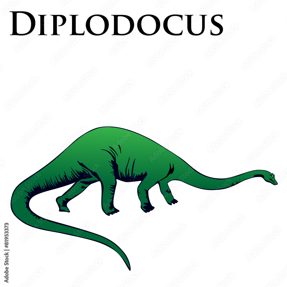 diplodocus dinosaur colored vector illustration Stock Vector | Adobe Stock