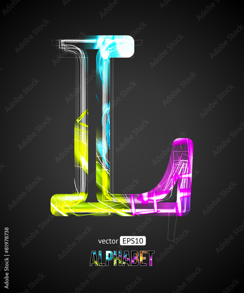 Vector Design Light Effect Alphabet. Letter L Stock Vector | Adobe Stock