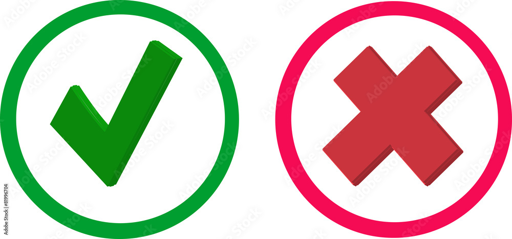 Correct and incorrect icon Stock Vector | Adobe Stock Correct and incorrect icon Stock Vector | Adobe Stock