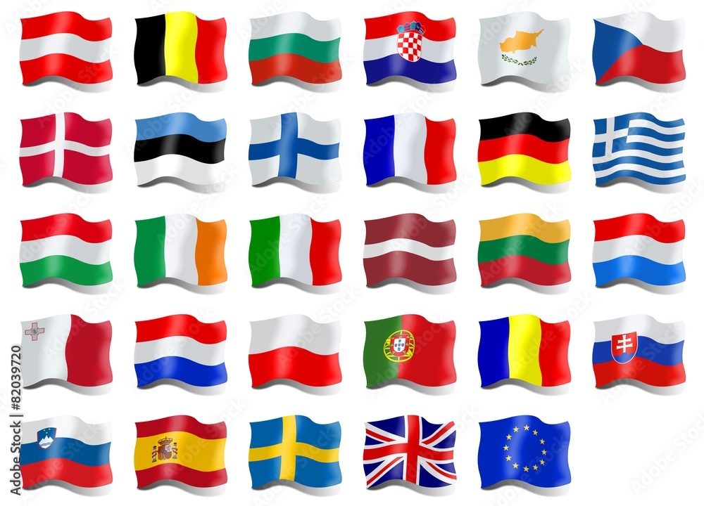Country flags of European Union Stock Illustration | Adobe Stock