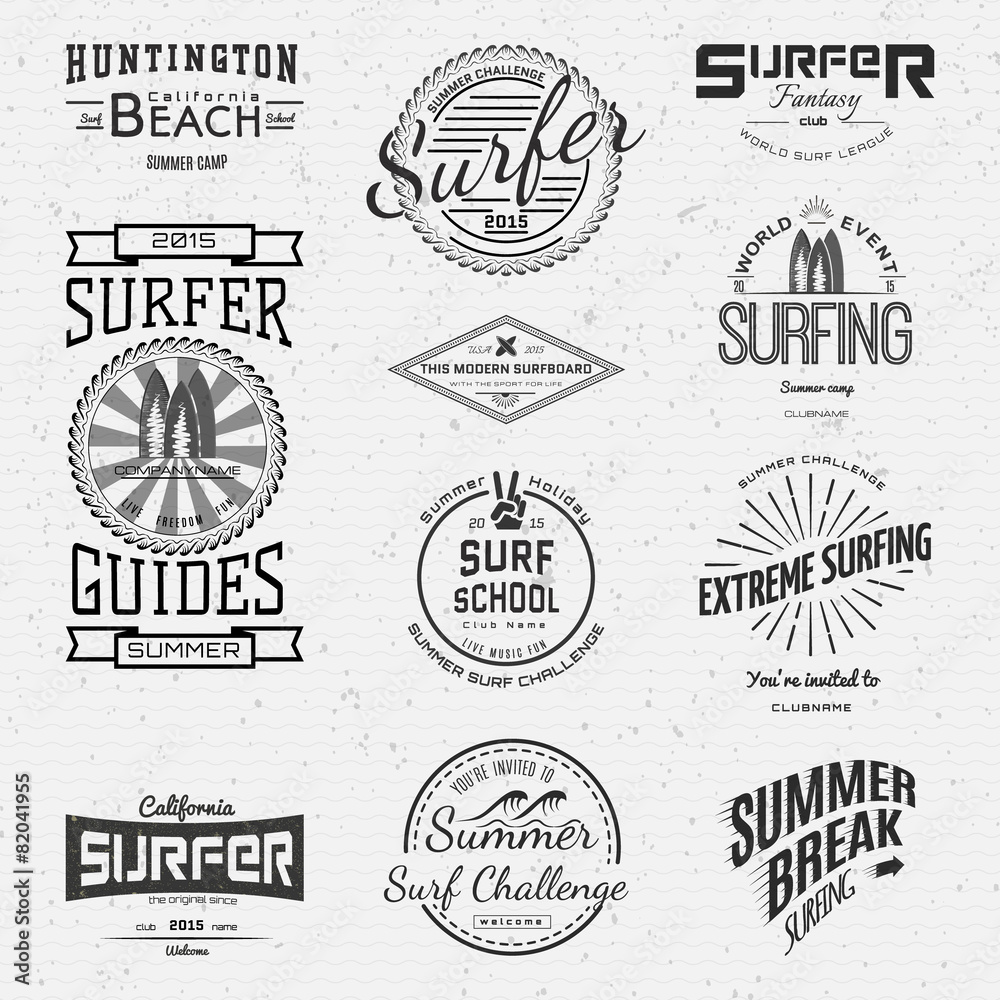 Surf badges logos and labels for any use Stock Vector | Adobe Stock