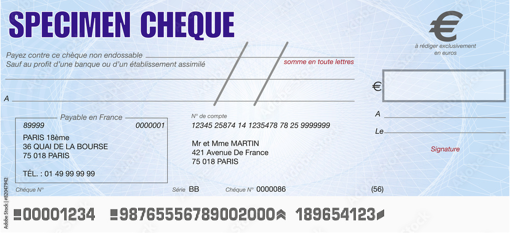 Vecteur Stock Cheque 01 | Adobe Stock