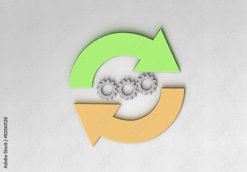 Pfeil - Zahnrad Kreislauf GG Stock Illustration | Adobe Stock