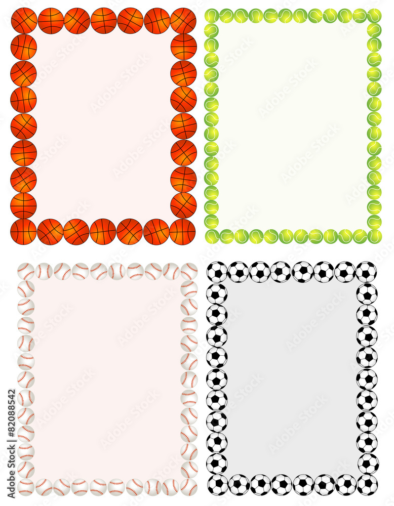Sports Ball Border Vector