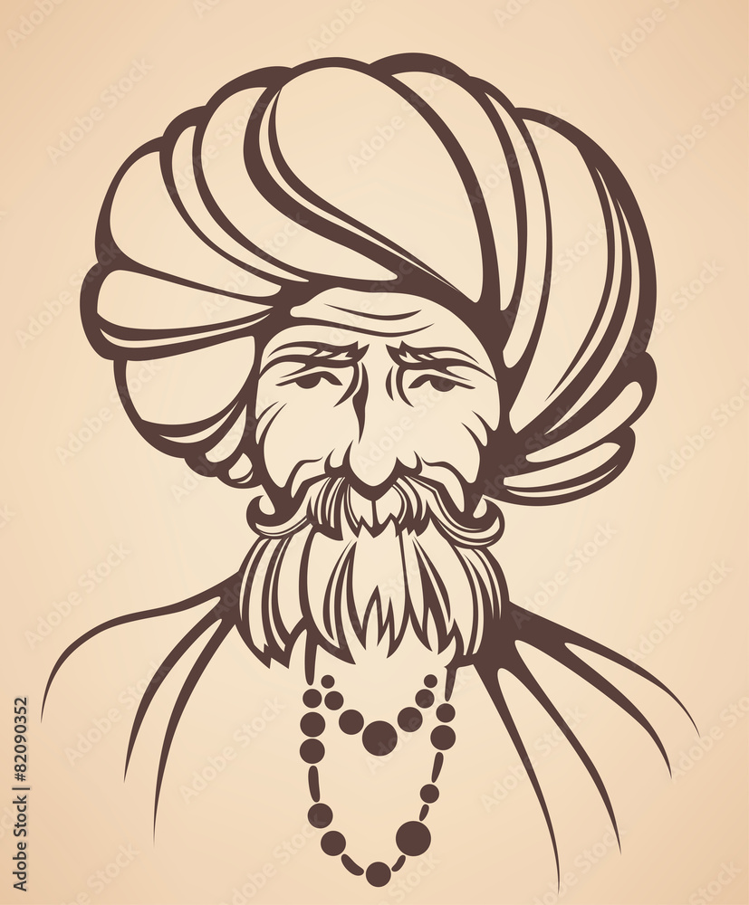 vector portrait of Indian man Stock Vector | Adobe Stock