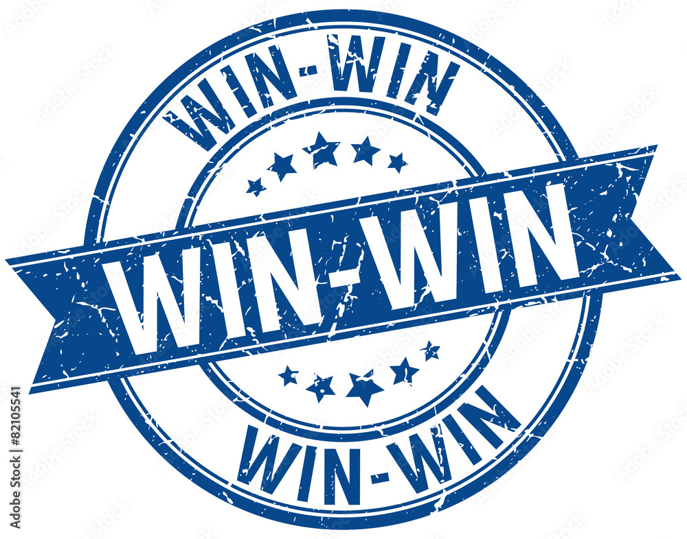 win-win grunge retro blue isolated ribbon stamp Stock Vector | Adobe Stock