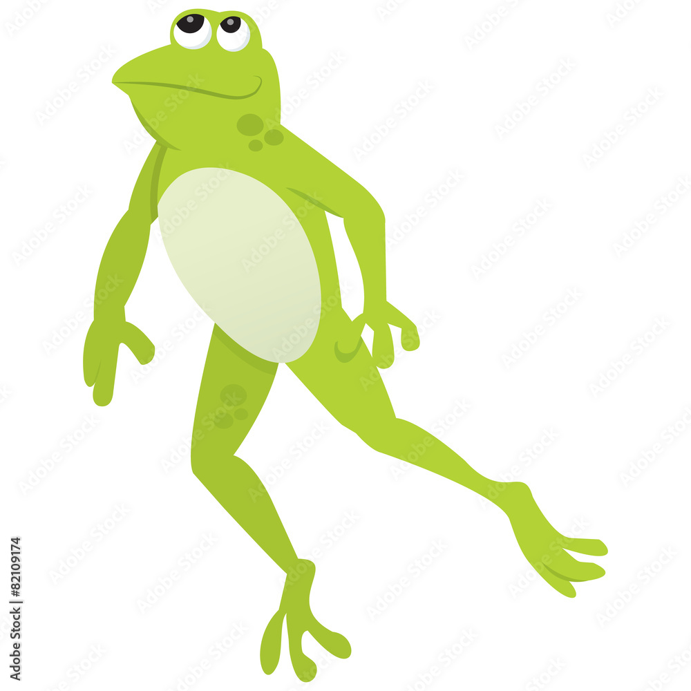 Cartoon Frog Looking Up Stock Vector | Adobe Stock