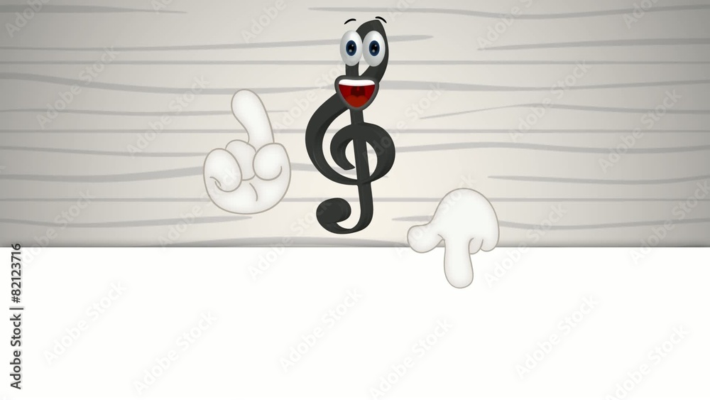 Funny Clef music note cartoon comic illustration Stock Video | Adobe Stock