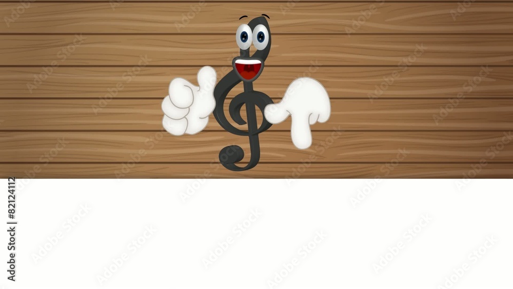 Funny Clef music note cartoon comic illustration Stock Video | Adobe Stock