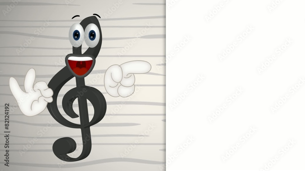 Funny Clef music note cartoon comic illustration Stock Video | Adobe Stock