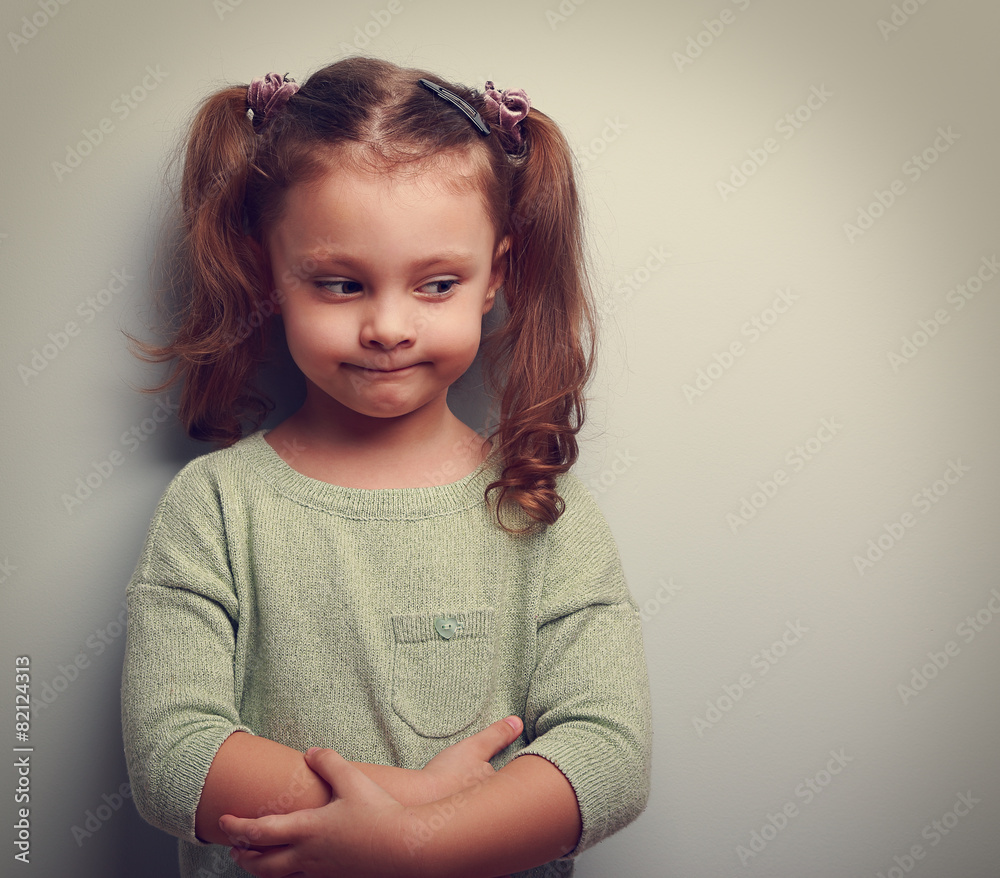 Baby Girl Thinking Face