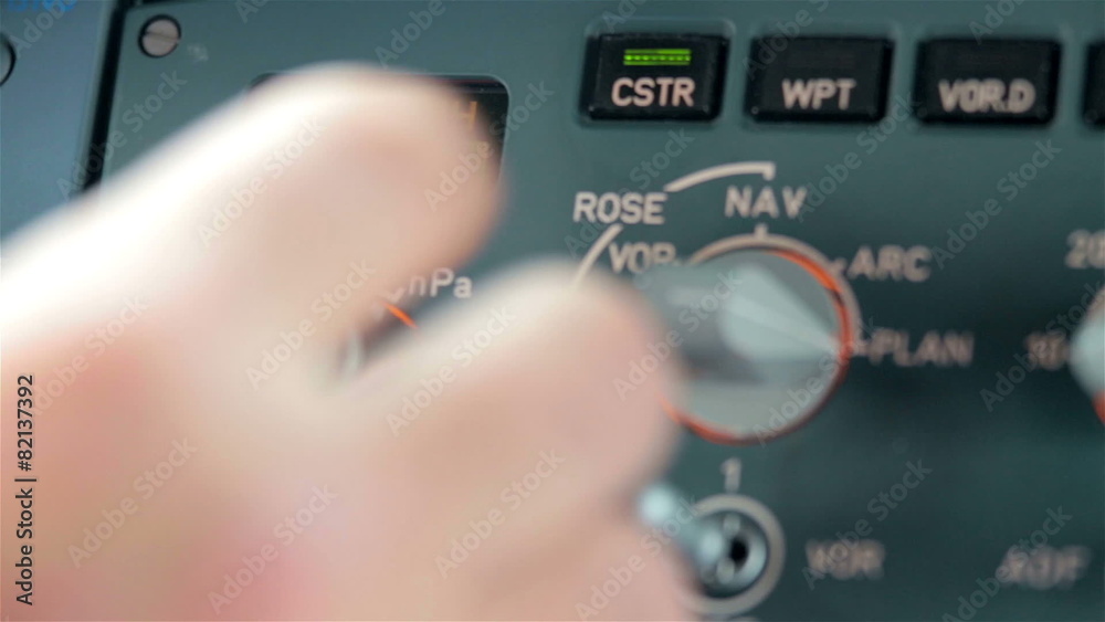 Cockpit cabin. Pilot switch controls aircraft Airbus A320 A319 素材庫影片 ...