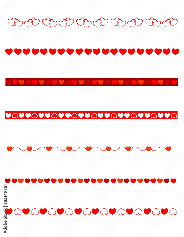 Heart divider , frame Stock Vector | Adobe Stock