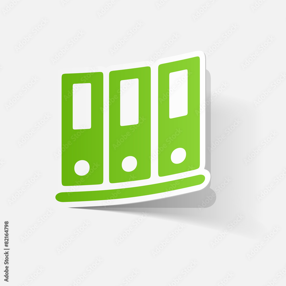 Paper clipped sticker: office folders Stock Vector | Adobe Stock