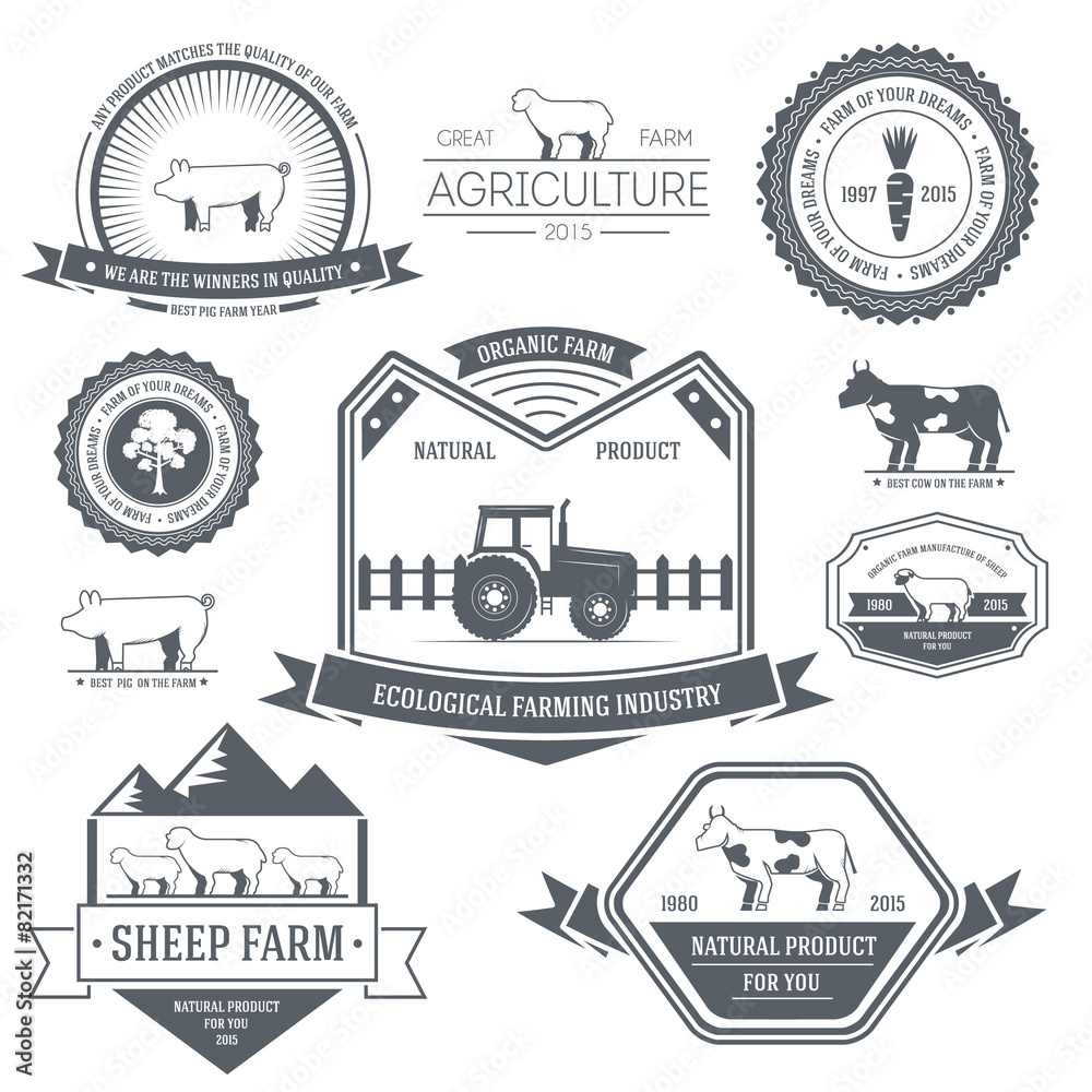 Stockvector farm label template of emblem element for your product or ...