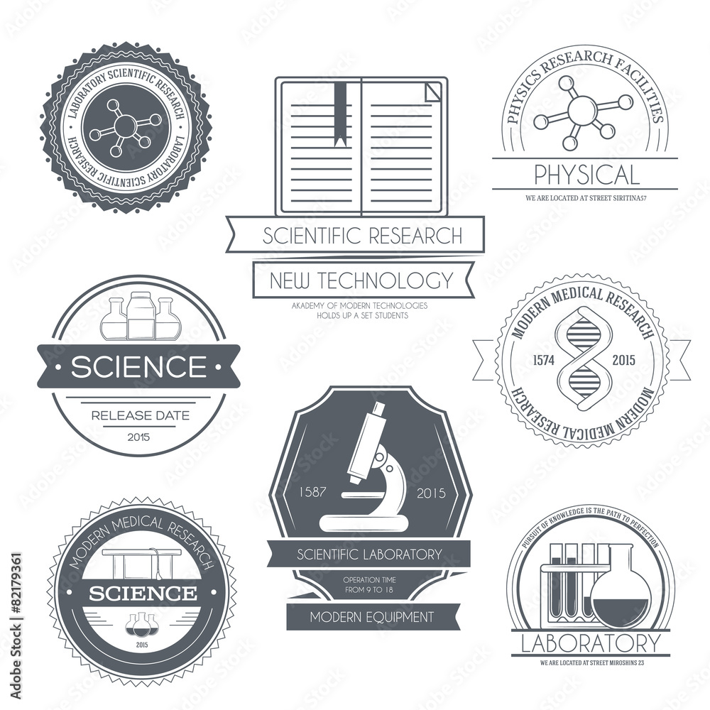 Science set label template of emblem element for your product or Stock ...