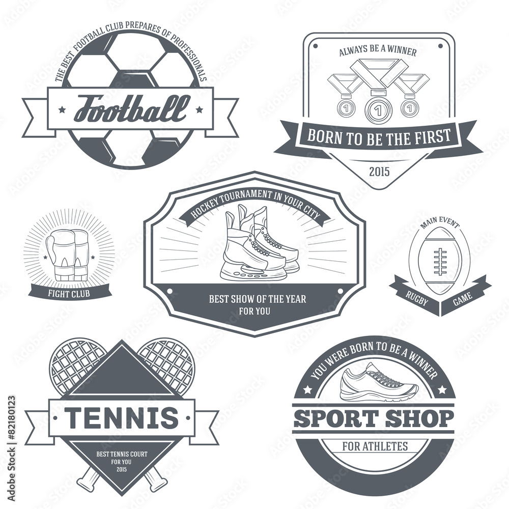 Sport set label template of emblem element for your product or Stock ...